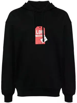 Hugo Graphic-print Cotton Hoodie - Black