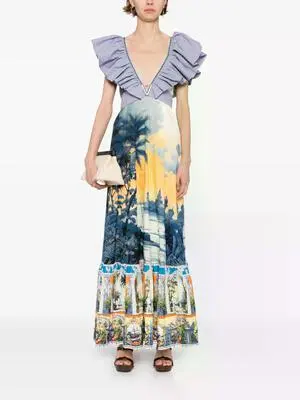 Camilla Frill-neck Dress