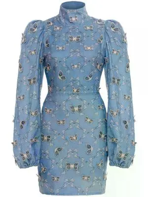 Agua Bendita Guaba Butterfly Print Mini Dress