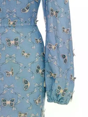 Agua Bendita Guaba Butterfly Print Mini Dress