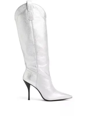 STUART WEITZMAN Metallic High Cowboy Boots