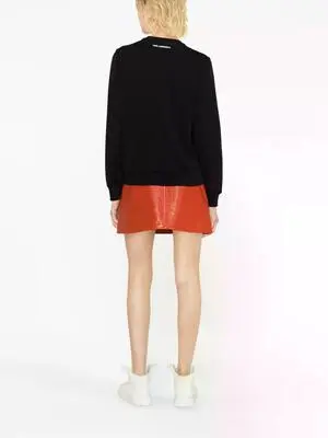 Karl Lagerfeld Embellished Graphic Cotton Sweatshirt