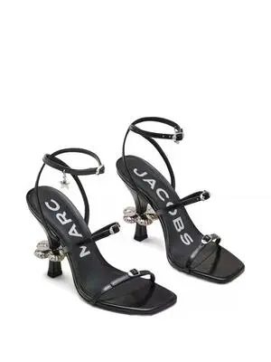 Marc Jacobs Daisy Leather Sandals With Sculptural Heel - Black