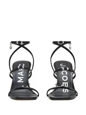 Marc Jacobs Daisy Leather Sandals With Sculptural Heel - Black