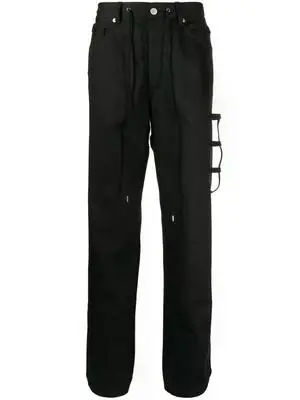 TAKAHIROMIYASHITA THESOLOIST. Straight-leg Cotton Trousers With Drawstring Waist - Black