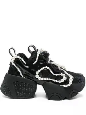 Noir Kei Ninomiya X Reebok Pearl-embellished Sneakers - Black