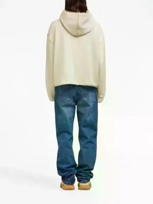 AMI Paris Tulle Overlay Hoodie With Rhinestone De Coeur Monogram