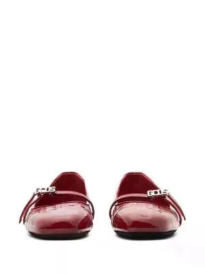Gcds Monogram-print Patent Ballerinas