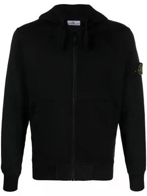 Stone Island Compass-badge Cotton Hoodie - Black