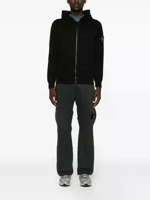Stone Island Compass-badge Cotton Hoodie - Black
