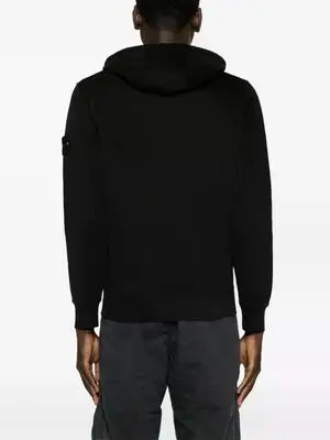 Stone Island Compass-badge Cotton Hoodie - Black