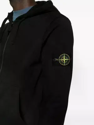 Stone Island Compass-badge Cotton Hoodie - Black