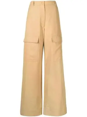 Stella McCartney Stella McCartney Wide-Leg Cargo Trousers Neutrals