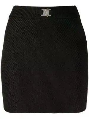 1017 Alyx 9sm Buckle Detail Knit Miniskirt - Black