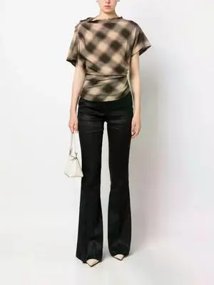 OMBRA MILANO High-waisted Flared Trousers - Black