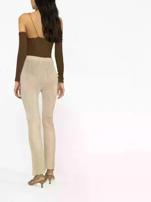 Nanushka High-waisted Ribbed Knit Trousers