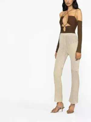 Nanushka High-waisted Ribbed Knit Trousers