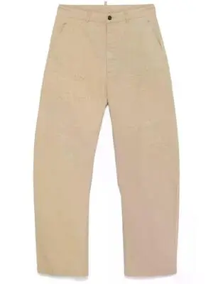 Dsquared2 Light Beige Distressed Cotton Trousers