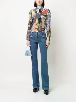 Moschino Abstract Pattern Pussybow Blouse