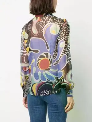 Moschino Abstract Pattern Pussybow Blouse