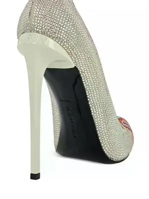 Philipp Plein 120mm Rhinestone-embellished Suede Pumps