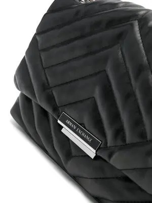 Armani Exchange Quilted Shoulder Bag With Logo Plaque