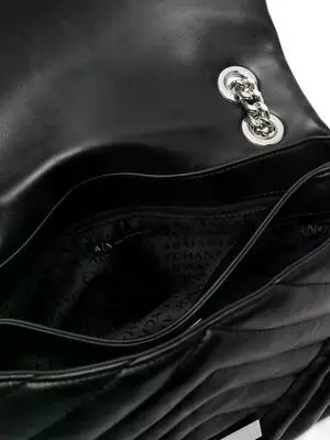 Armani Exchange Quilted Shoulder Bag With Logo Plaque