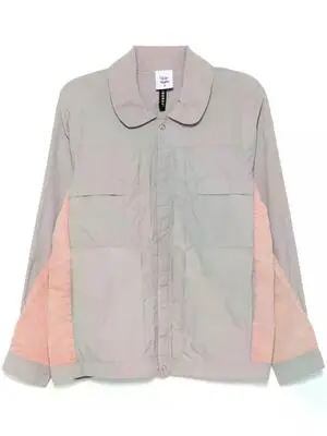 STAIN SHADE Paneled Windbreaker Jacket - Grey
