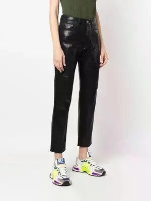 Philipp Plein Cropped Boyfriend Jeans With Metallic Effect