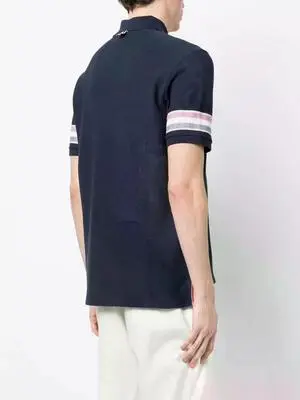 Thom Browne Chest Logo-patch Polo Shirt - Blue