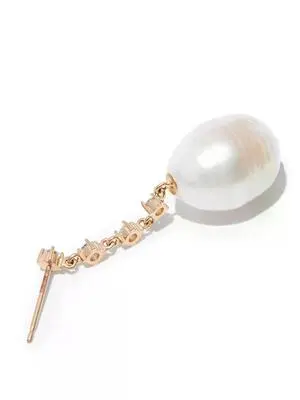 Zoe Chicco 14kt Yellow Pearl And Diamond Drop Earrings