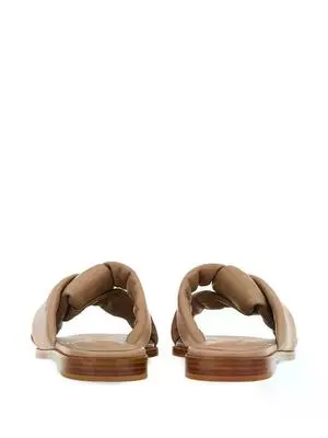 FERRAGAMO Calf Leather Knot Detail Slides