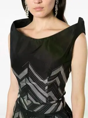 GEMY MAALOUF Sleeveless Chevron Top