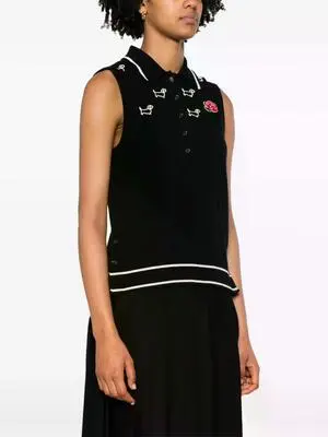 Thom Browne Hector Embroidered Virgin Wool Top