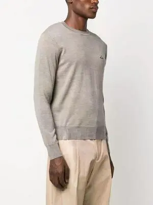VIVIENNE WESTWOOD Orb Embroidered Virgin Wool Jumper - Neutrals