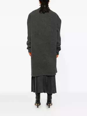 JIL SANDER Dark Virgin Wool-cashmere Blend Drop Shoulder Cardigan