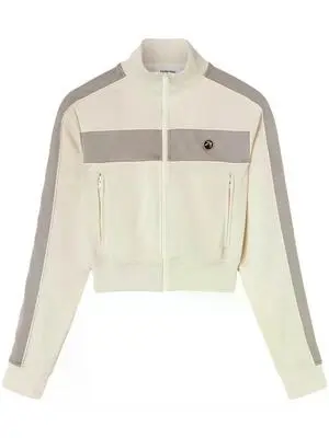 AMBUSH Zip-up Striped Cropped Sweatshirt - Neutrals