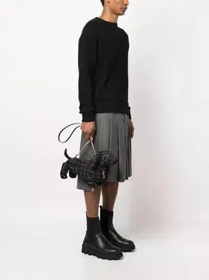 Thom Browne Mini Hector Tweed Bag - Black