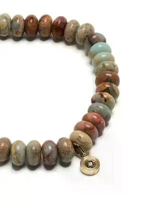 SYDNEY EVAN 14kt Yellow Gold Diamond Charm Jasper Bracelet