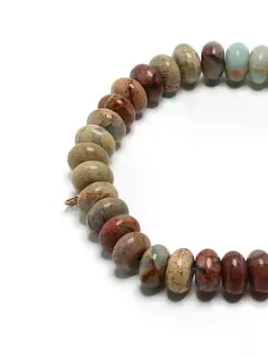 SYDNEY EVAN 14kt Yellow Gold Diamond Charm Jasper Bracelet