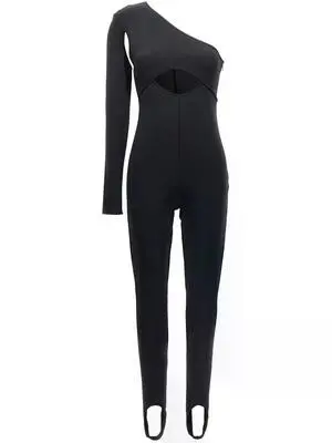 David Koma Asymmetrical Scuba Bodysuit With Cut-out Detail - Black