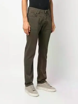 Jacob Cohen Jacob Cohën Logo-Patch Straight-Leg Trousers Brown