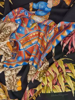 FERRAGAMO India-print Silk Scarf