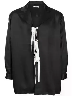 BODE Silk Tie-fastening Shirt - Black