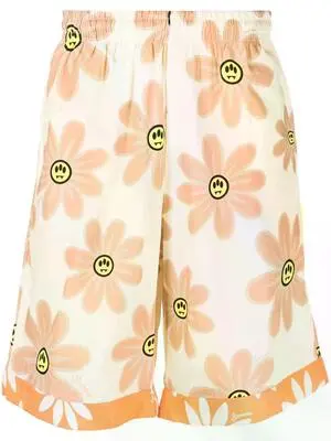 BARROW Floral-print Cotton Shorts - Neutrals
