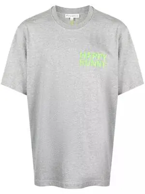 JW Anderson Graphic-print Organic Cotton T-shirt - Grey