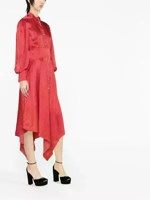 Alexandre Vauthier Asymmetric Polka-dot Silk Dress