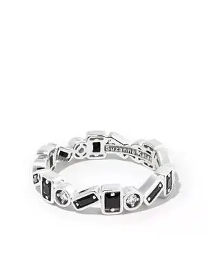 SUZANNE KALAN 18kt White Gold Sapphire Eternity Band Ring - Silver