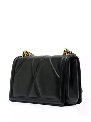 Dolce & Gabbana Medium Quilted Shoulder Bag With Embellished Heart Detail - Black