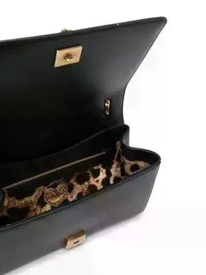 Dolce & Gabbana Medium Quilted Shoulder Bag With Embellished Heart Detail - Black